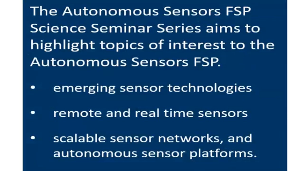 Autonomous Sensors First CSIRO Science Talk – Autonomous Sensors Future ... Autonomous Sensors First CSIRO Science Talk – Autonomous Sensors Future ...